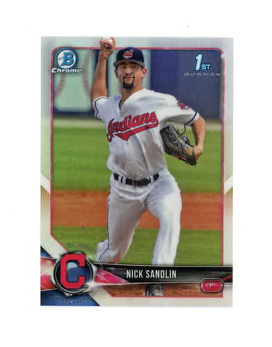 NICK SANDLIN 2018 Bowman Chrome 1st Refractor Rc #BDC-34 Cleveland ...