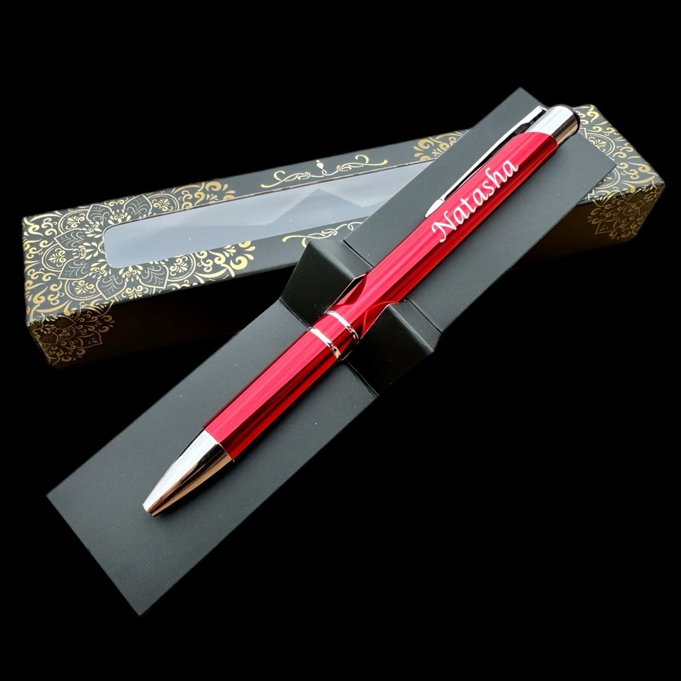 Personalised Pen TinyGift Metal Retractable Medium Nib Laser Engraved ...