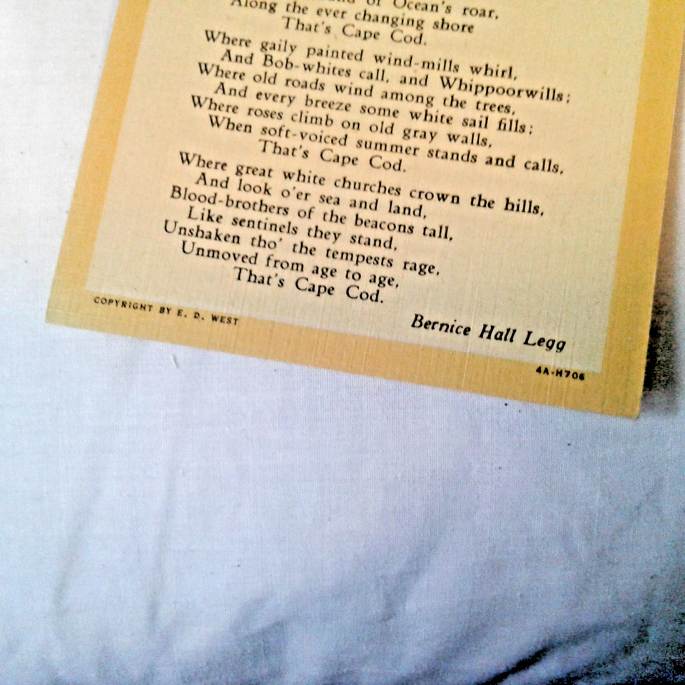 CAPE COD: "THAT,S CAPE COD - POEM BY BERNICE HALL LEGG - NICE EARLY ...