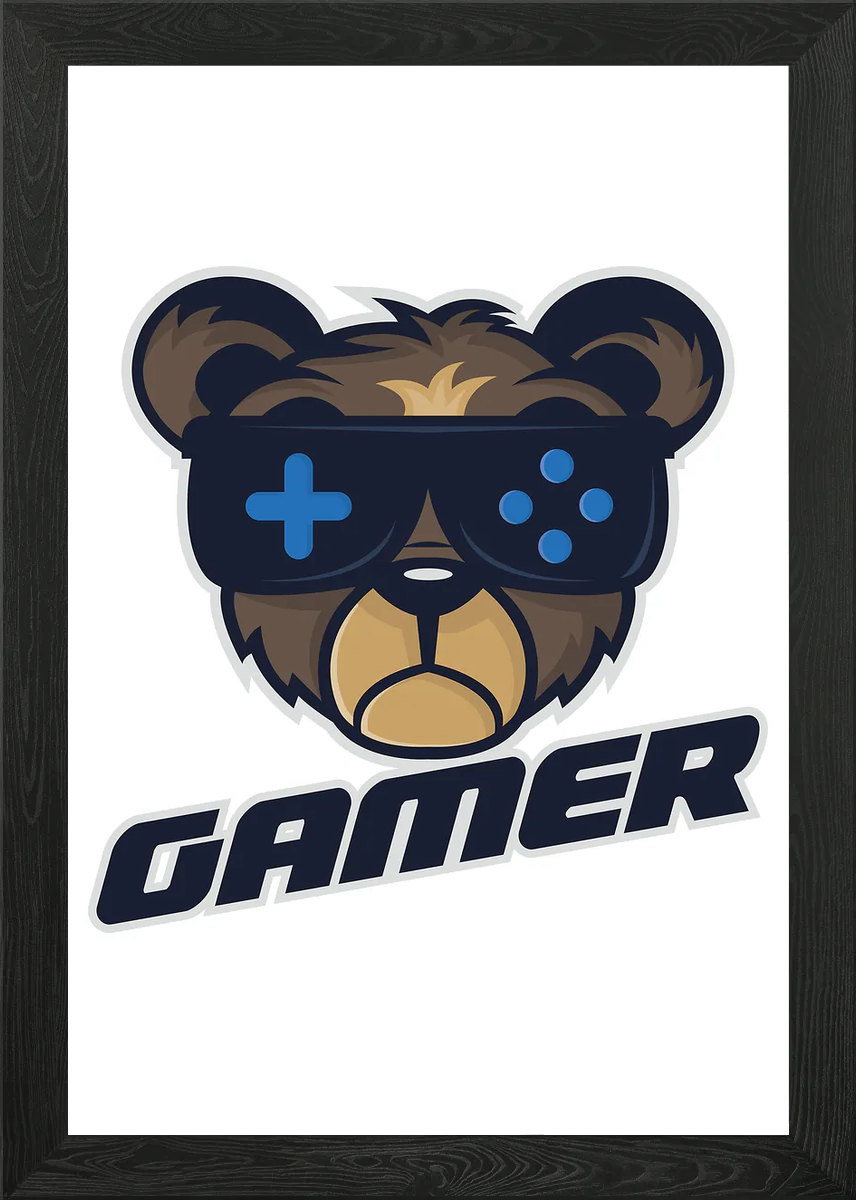 bear Framed Wall Art Poster Canvas Print Picture | eBay UK