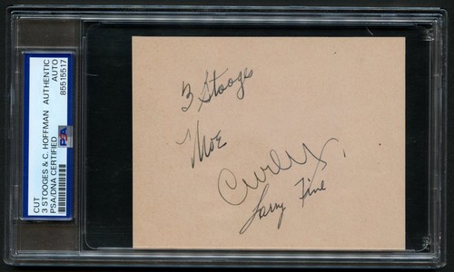 The 3 Stooges: Larry Fine, Curly & Mo Howard signed autograph 4.5x3.5 ...