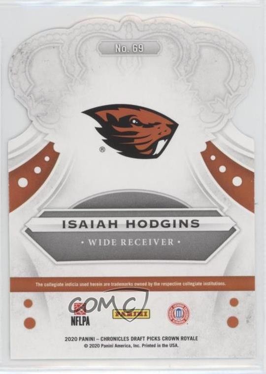 2020 Panini Chronicles Draft Picks Mirror Purple /25 Isaiah Hodgins ...