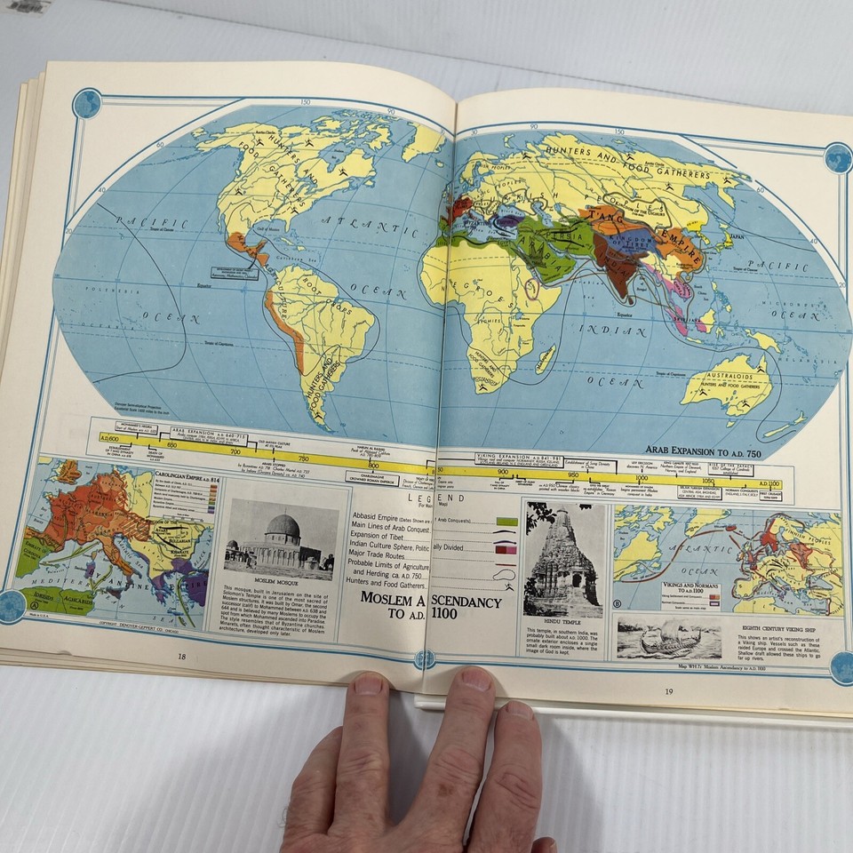 World History Map Collection Atlas 1980 William McNeill Denoyer-Geppert ...