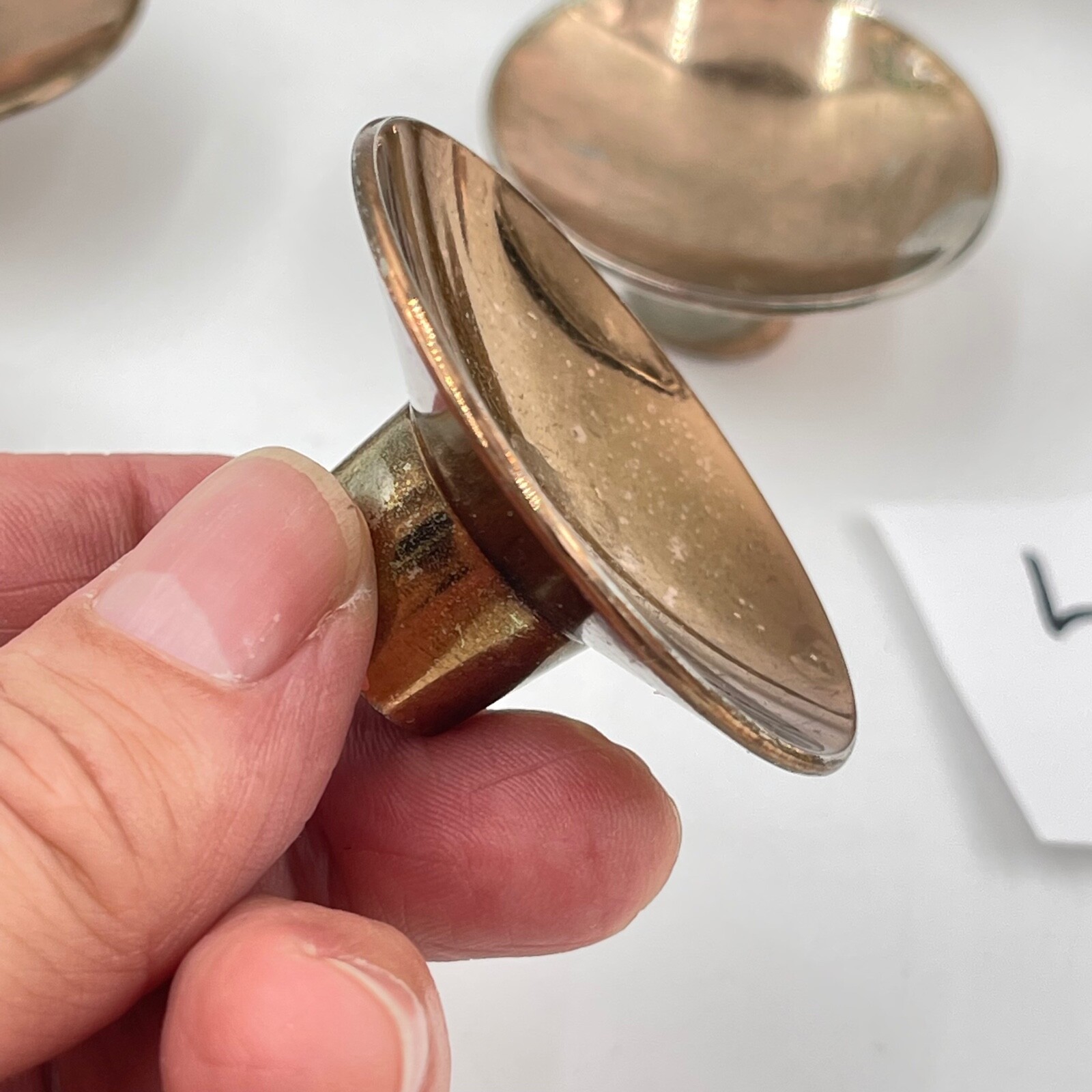 Lot of 12 MCM Cabinet Drawer Knobs 2" Round Concave, Shiny Copper Metal ...