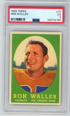 1958 Topps RON WALLER #72 Rams Football PSA 5 EXCELLENT Vintage A244 | eBay