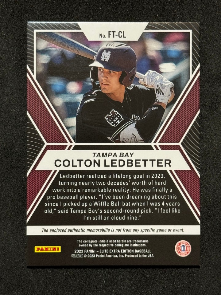 2023 Panini Elite Extra Edition Future Threads Relic Colton Ledbetter | eBay