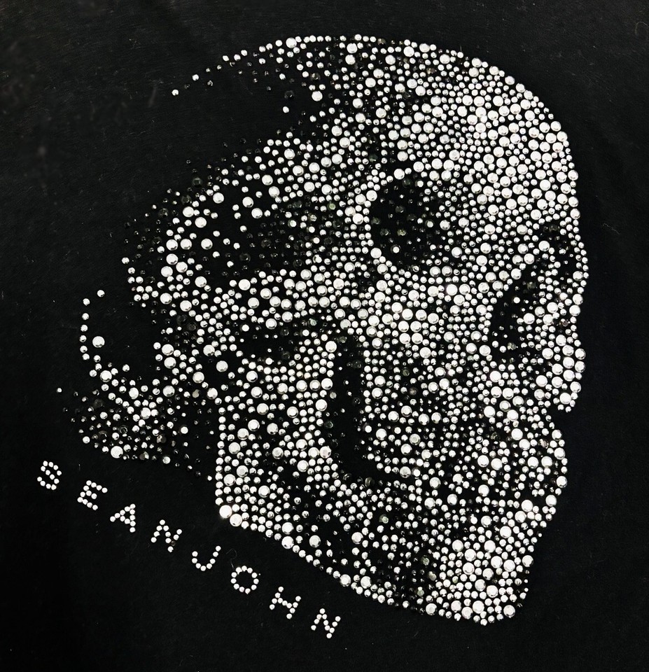 Silver Bejeweled Skull Black T-Shirt by P Diddy Sean Jean Combs Puff ...