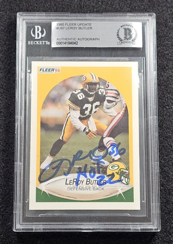 1990 LEROY BUTLER Signed Fleer ROOKIE Card-FSU-HOF-GREEN BAY PACKERS ...