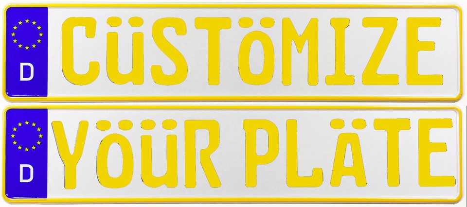 Custom German License Plate + Frame: Customize Your Plate | eBay