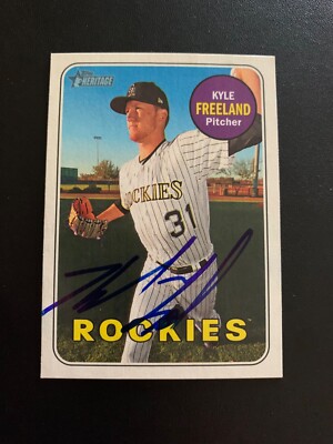Kyle Freeland Signed 2018 Topps Heritage Card Colorado Rockies ...