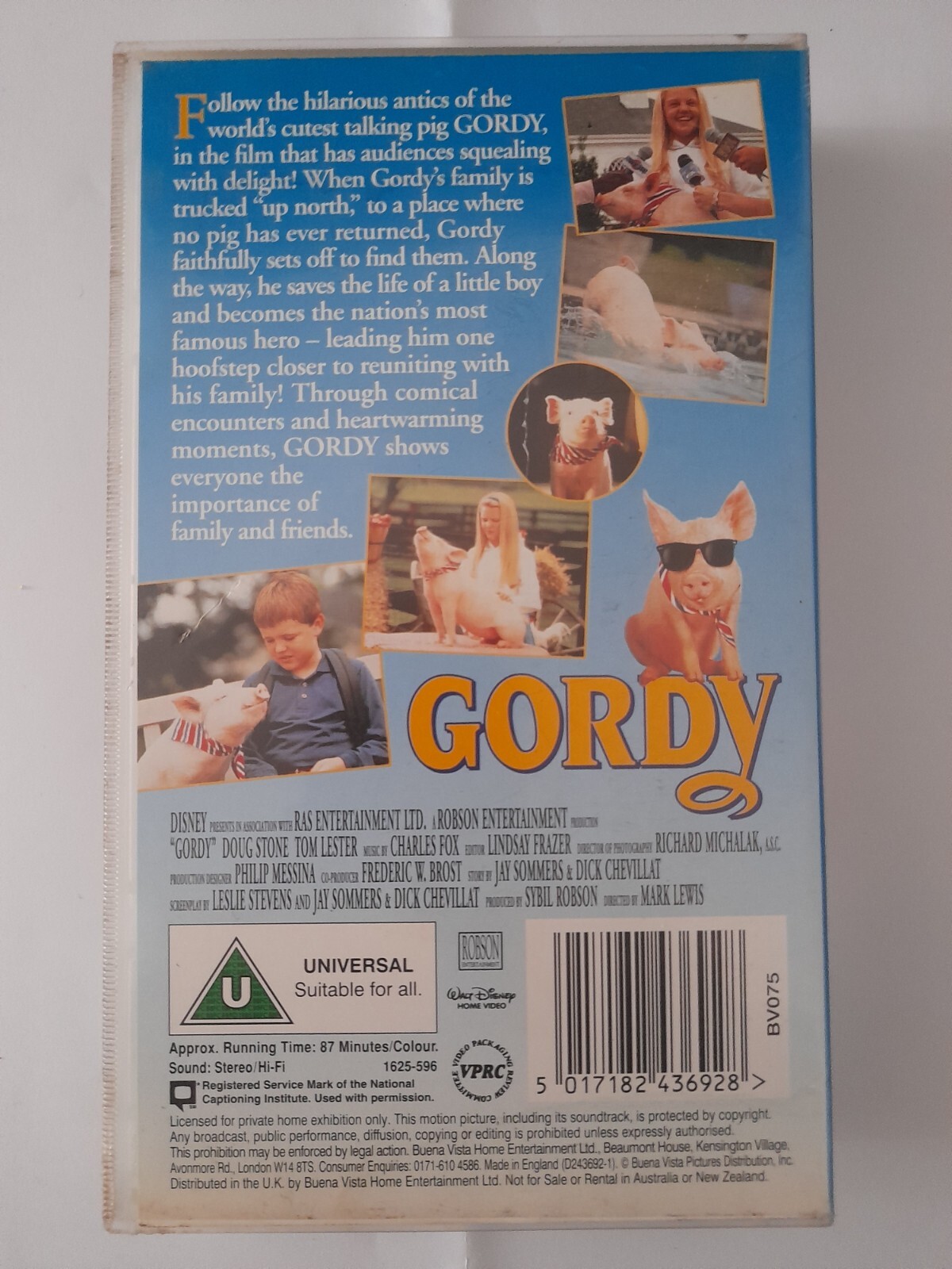 Gordy: The talking Pig - VHS Video Tape - Disney Videos Edition- VGC ...