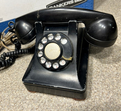 Vintage Bell System Black Western Electric F1 302 Rotary Dial Telephone ...
