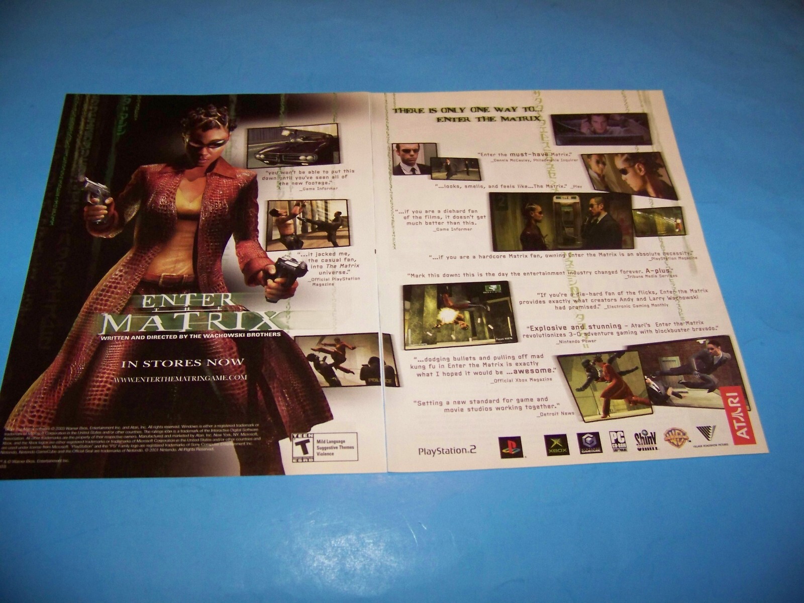 Enter The Matrix Vintage Video Game Ad From Magazine 2003 (Double Page ...