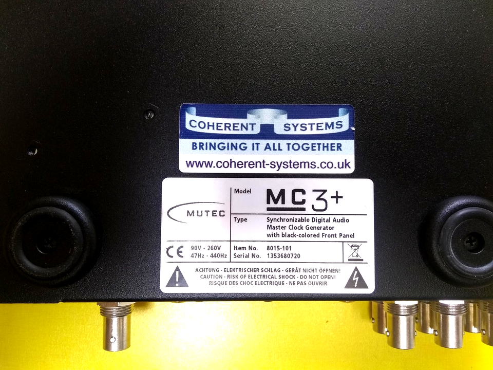 Mutec Mc3+ Digital Audio Master Clock (NOT USB)- REQUIRES 5v power ...
