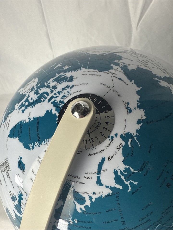 World Globe Earth Ocean Rotating World Map Geographic w/ Stand Desktop ...