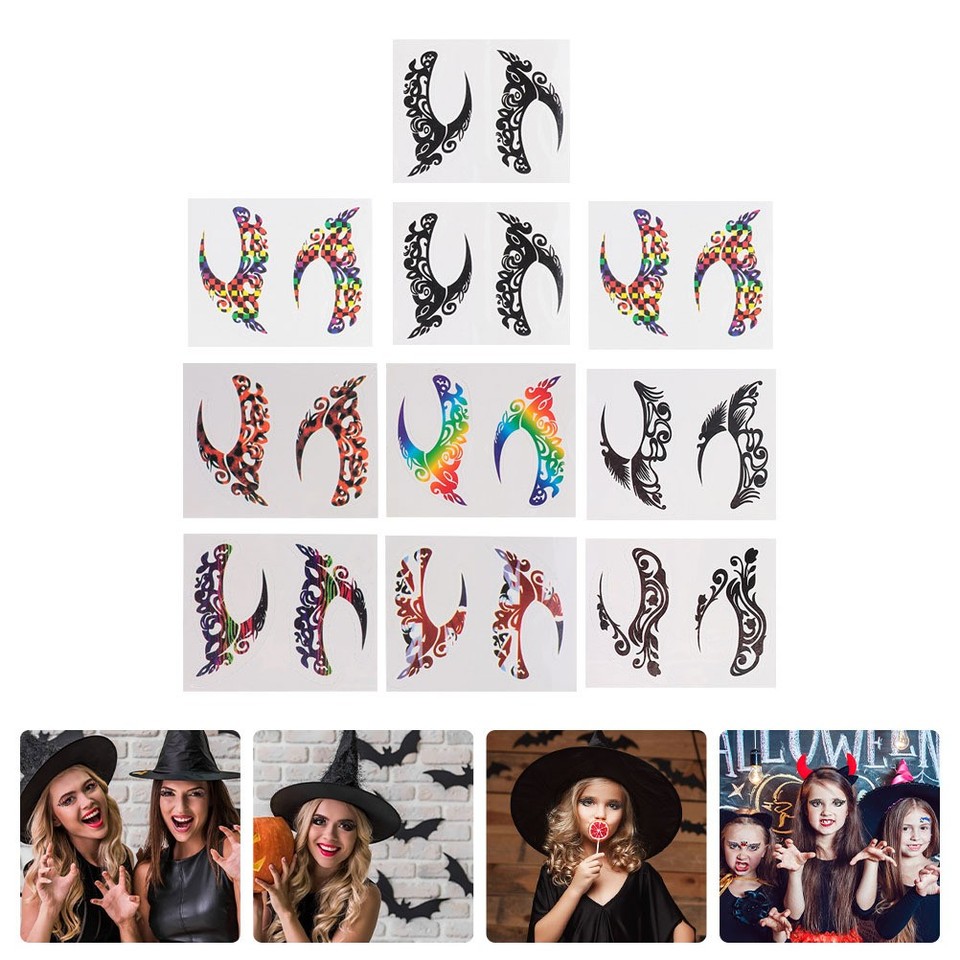 10 Pairs Eye Stickers Makeup Eyeliner Eyelash Decorative Eyeshadow ...