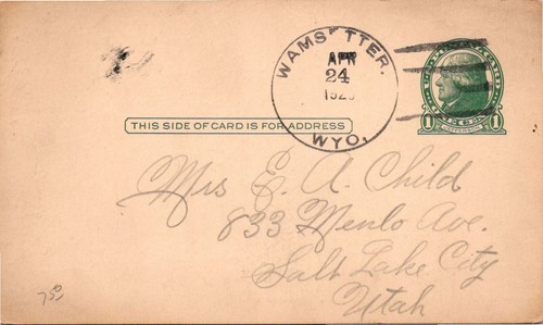 GOLDPATH: US POSTAL CARD 1920, WAMSUTTE, WYO, CV764_P32 | eBay