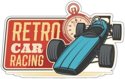 Retro Car Racing Motor Race Vintage Car Bumper Window Sticker Decal 5 ...