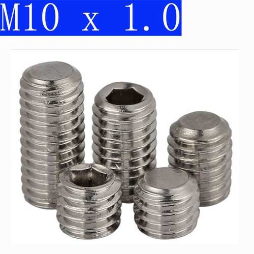 M10 x 1.0mm FINE PITCH Grub screws socket SET screws 304 stainless ...