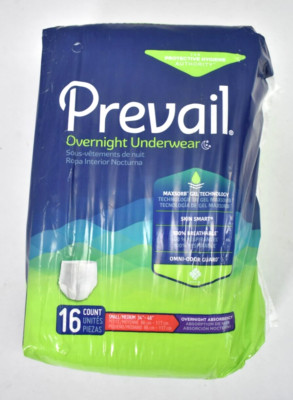 Prevail Overnight Underwear Maxsorb Small/Medium Size 34" To 46" Waist ...