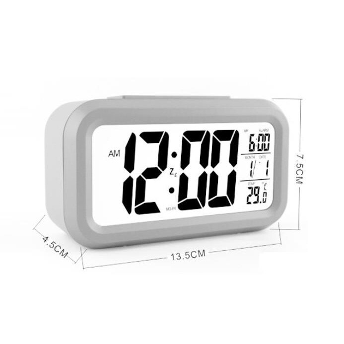 Battery Operated Desk LCD Display Digital Smart Alarm Clock Calendar ...