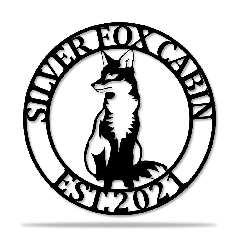 Personalized Fox Metal Sign, Fox Cabin Wall Art Decor Fox Sign | eBay