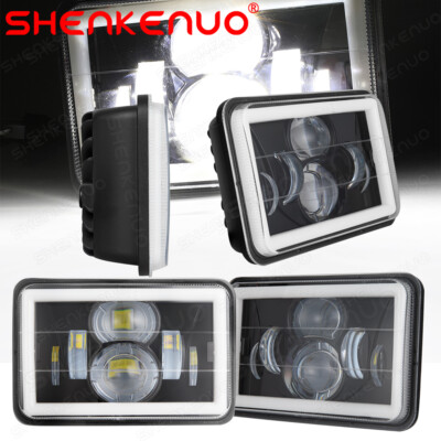 4Pcs 4X6" LED Headlights Hi/Lo Beam DRL For Pontiac Trans Am 1998 2000 ...