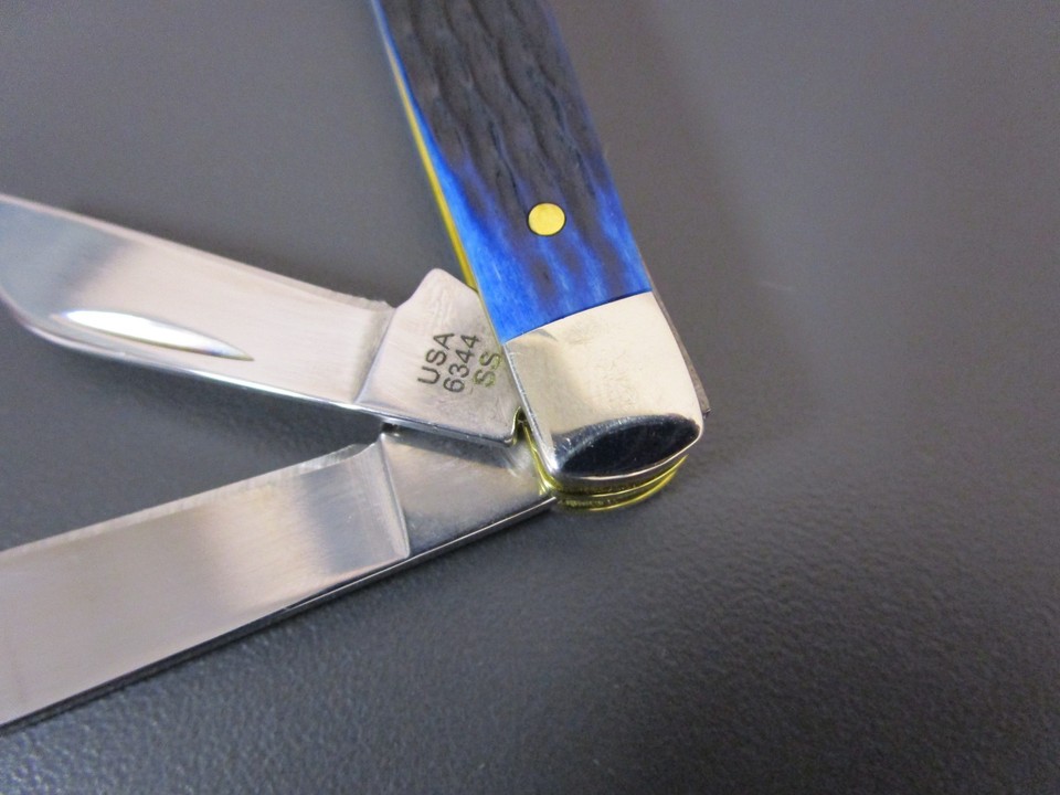 Case XX 6344 SS USA Rogers Corn Cob Jig Blue Bone Medium Stockman ...