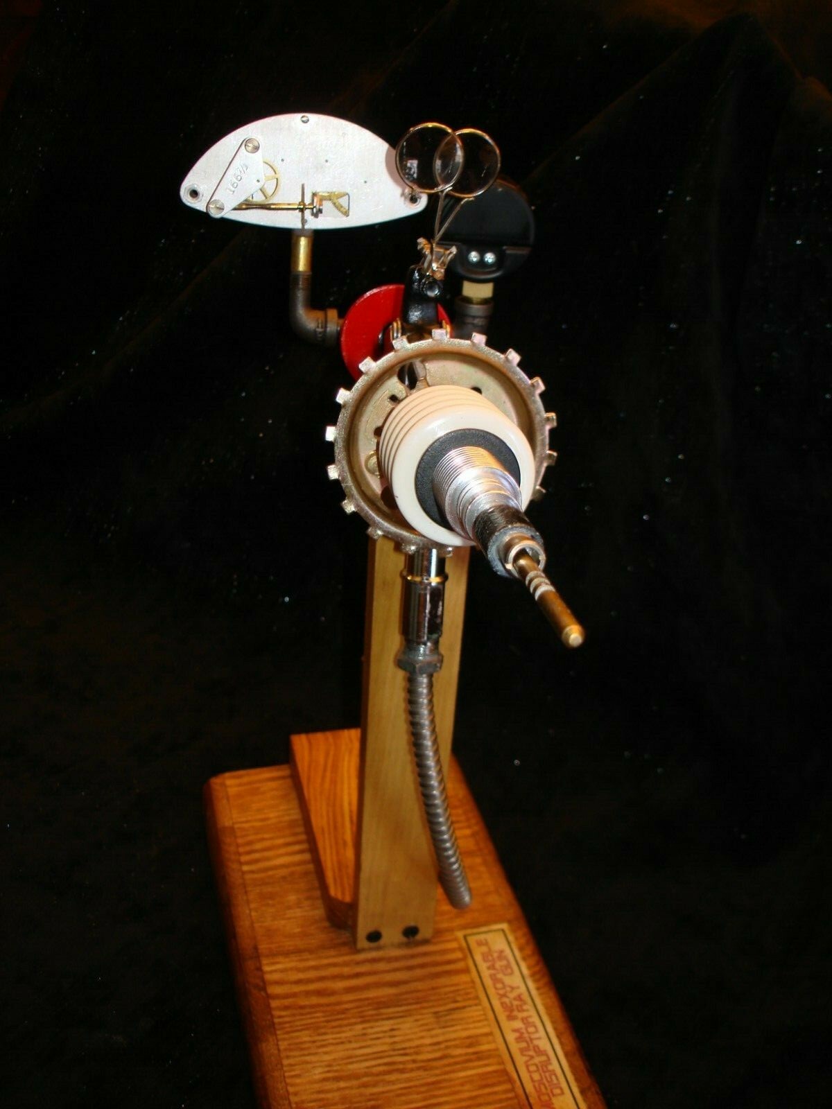 Steampunk Electric Metal Space Ray Zapping Gun w/ OAK Stand Hand ...