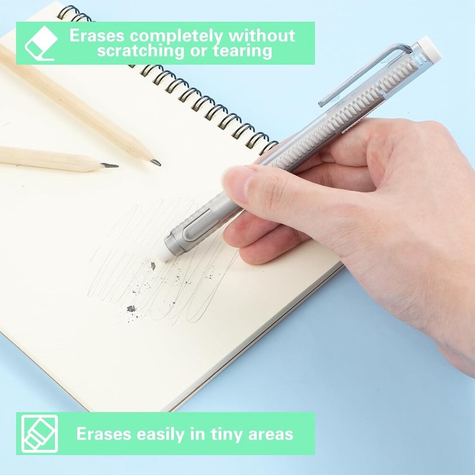 12pcs Retractable Eraser Mechanical Eraser Pen Pencil Eraser Pencil ...