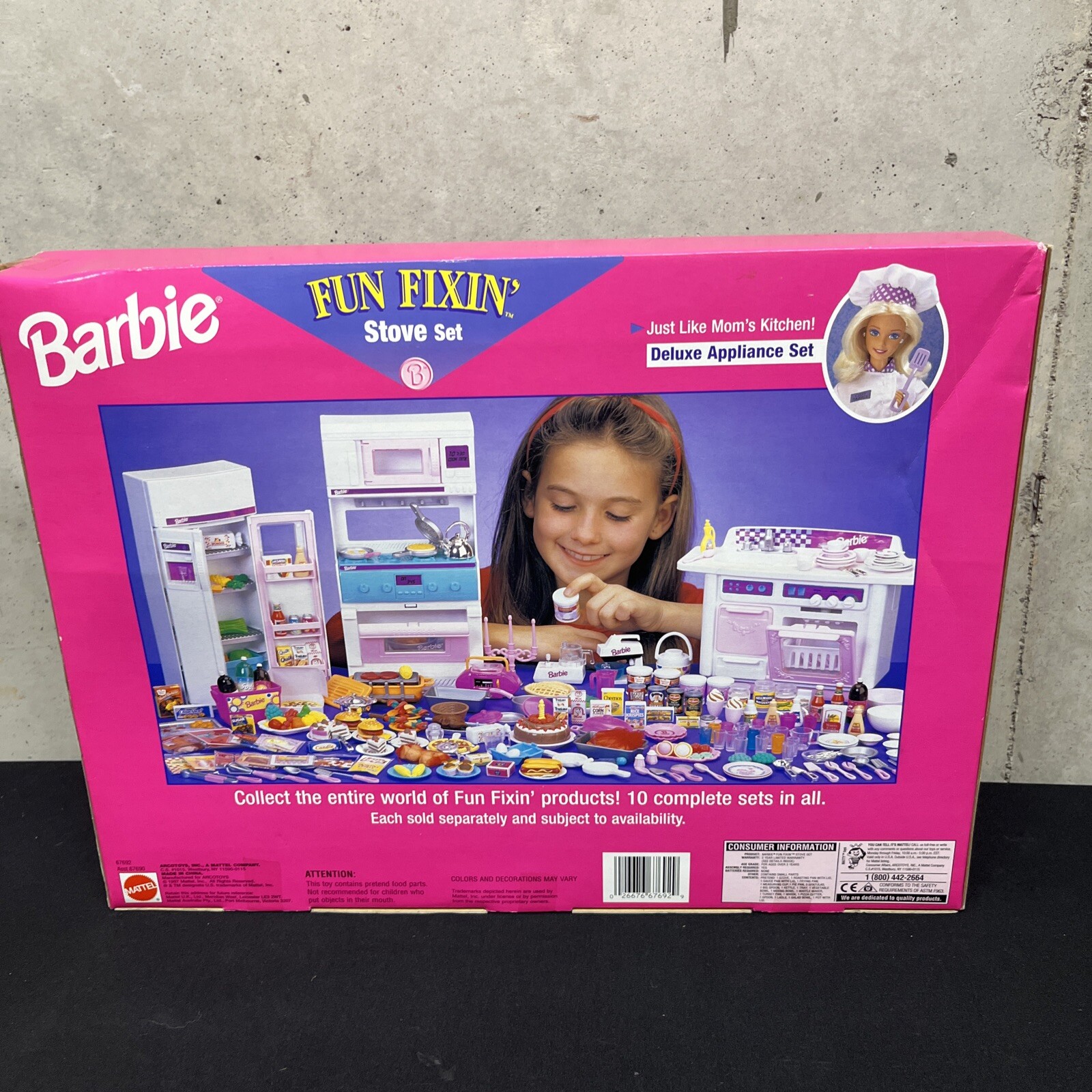 Mattel Barbie Fun Fixin' Refrigerator Set #67691 1997 NRFB for sale ...