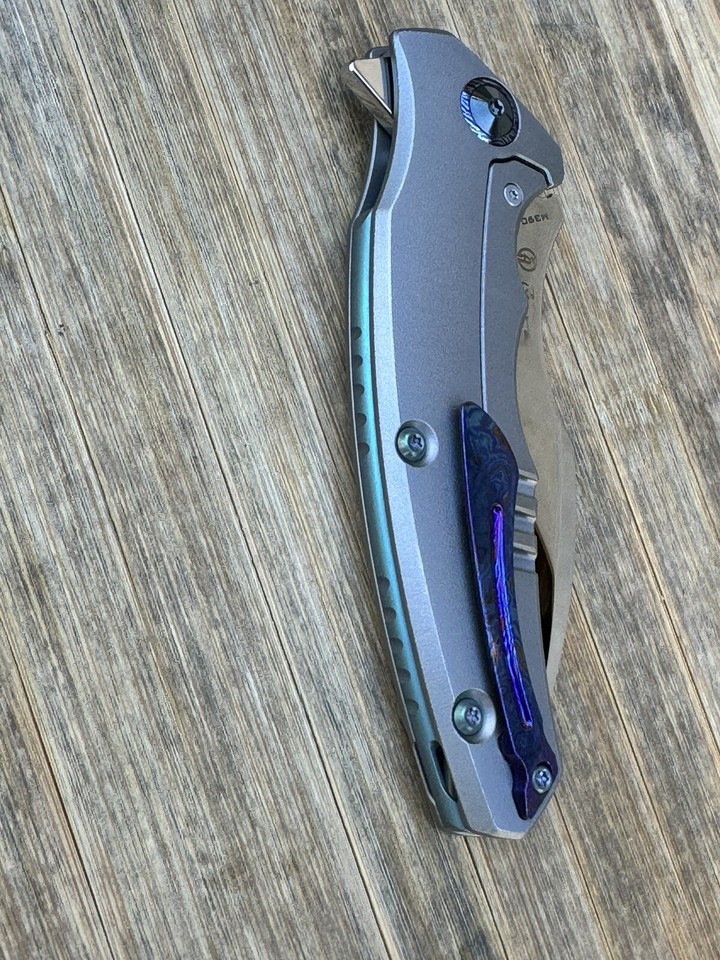 Maxace Knives Mirrored Dragon Titanium Frame Lock Knife M390 Blade ...