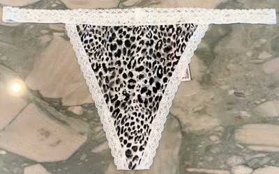 NEW Victoria Secret The Lacie Lace V-string Panty - White & Black ...