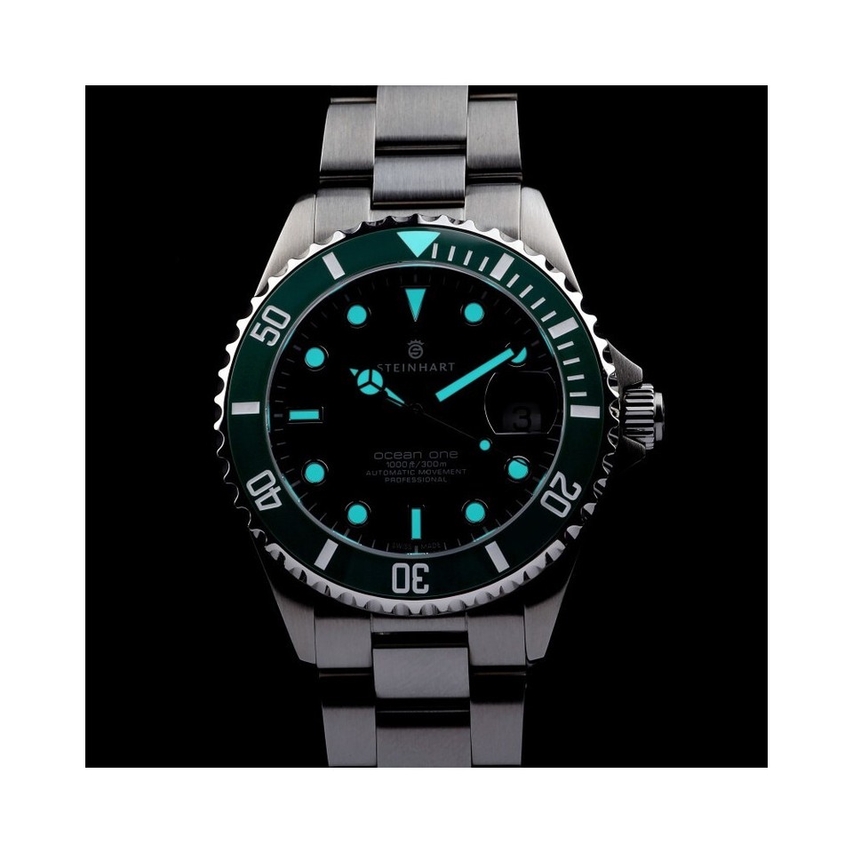 Steinhart Ocean 39 DOUBLE-GREEN Automatic Mens Swiss Diver Watch 103 ...