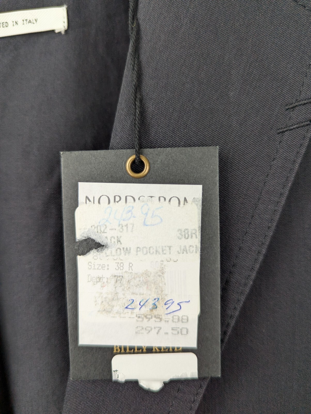 NWT BILLY REID Men's Sz US 38R Medium Gray Cotton Bellow Jacket Blazer ...