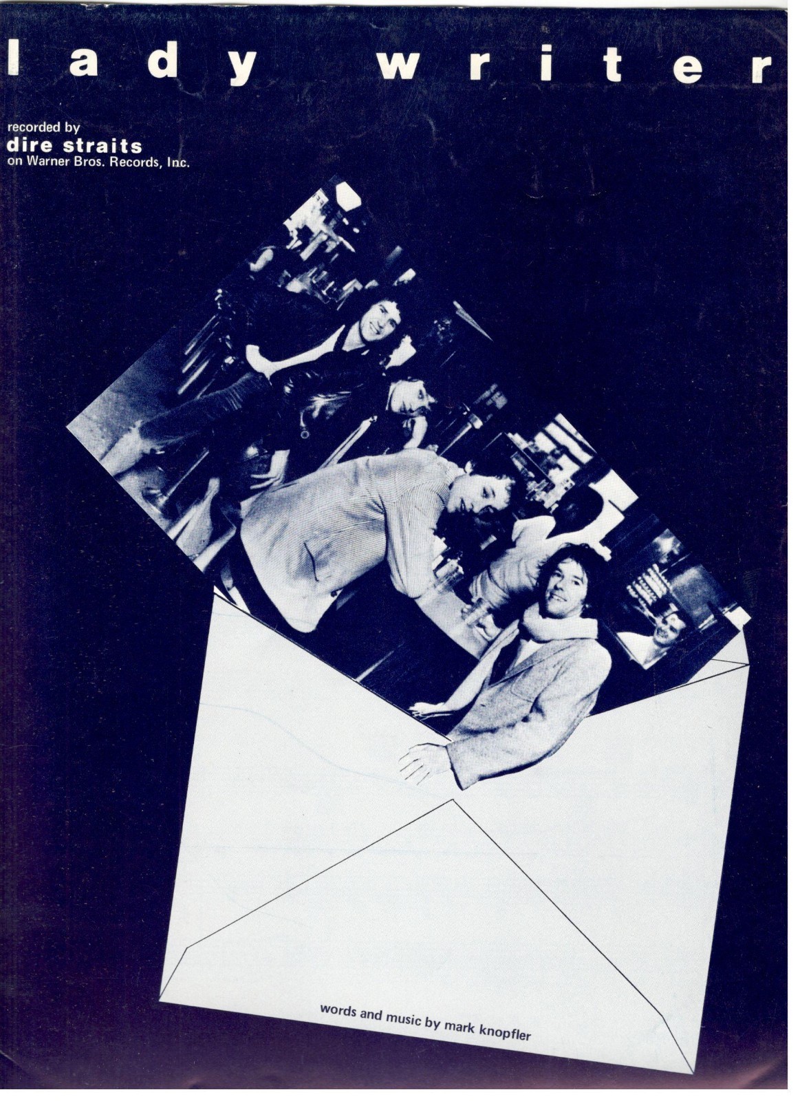 DIRE STRAITS "LADY WRITER" SHEET MUSIC-PIANO/VOCAL/GUITAR/CHORDS-1979 ...