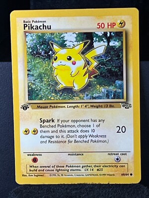 JUNGLE 1st Edition Pikachu "Spark" No.60/64 red Cheek Basic Common | eBay