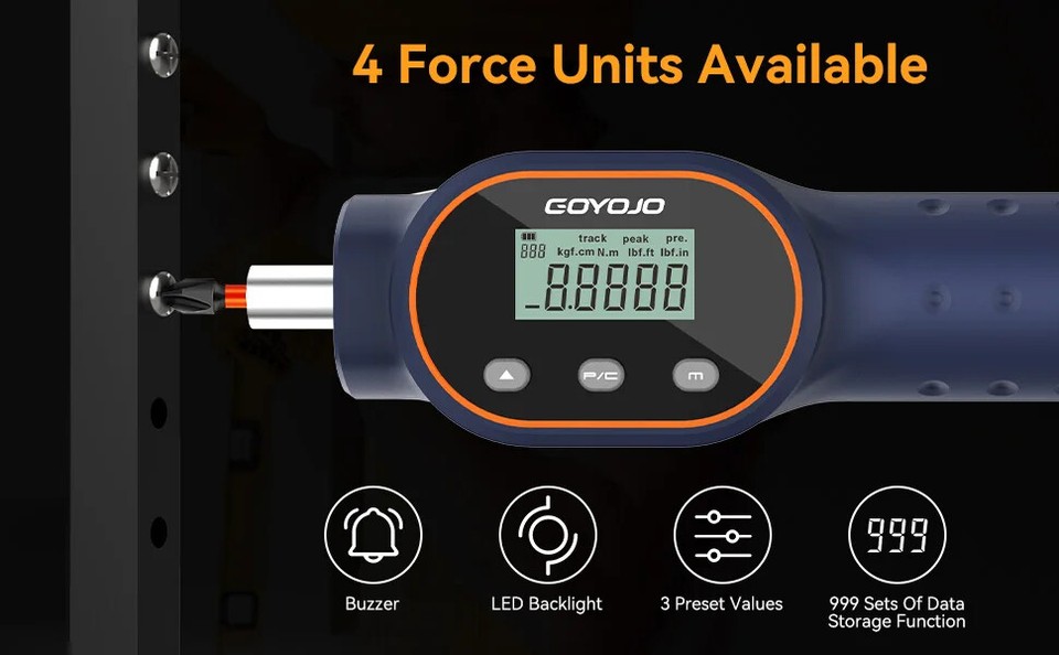 1/4" Digital Torque Drive Screwdriver 7.08-70.8 in-lbs Torque Wrench ...