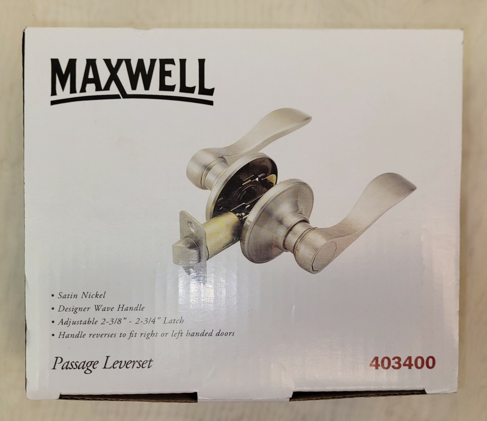 Maxwell Wave Handle Lever Passage Lock - Satin Nickel 403400 | eBay