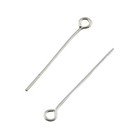 100pcs 35mm 304 Stainless Steel Eye Pins 21 Gauge Smooth Loop Drilled ...