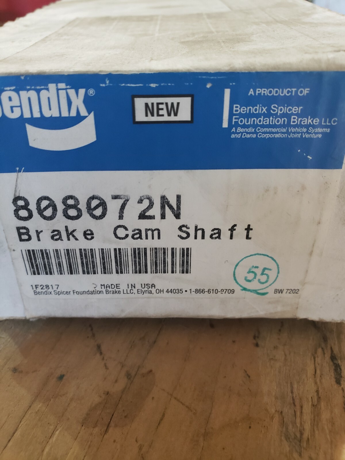 Bendix 808072N Air Brake Camshaft, Left Hand Steer Axel, 1.5 10 Spline ...