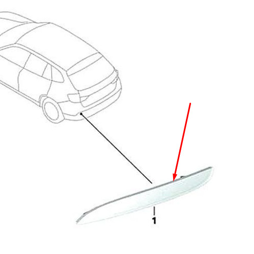 NEW BMW X1 F48 REAR BUMPER RIGHT DEFLECTOR 61617355548 7355548 2016OEM ...