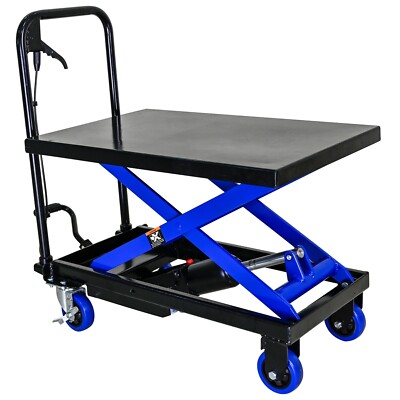 Hydraulic Lift Table Cart 500 lbs Capacity Manual Scissor Lift Table 28 ...