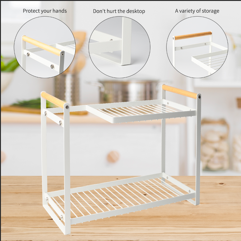 2 Layer Kitchen Spice Rack Storage Organizer Seasoning Bottle Stand ...