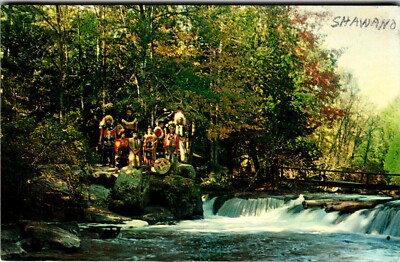Postcard Menominee Indian Dancers Peavy Falls Reservation Waterfall | eBay