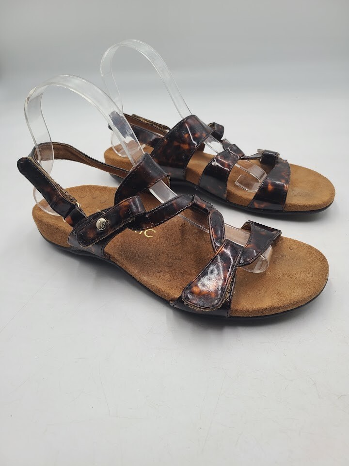VIONIC Women's Sz 8 PAROS Orthopedic Arch Support Strappy Back Tortoise ...