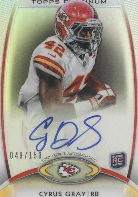 2012 Topps Platinum - Rookie Cyrus Gray #116 Black Refractor Autographs ...