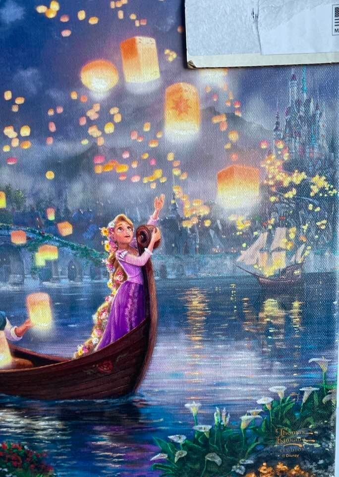 Thomas Kinkade Tangled Tangled Thomas Kinkade Studios 14 X 14 Wrapped