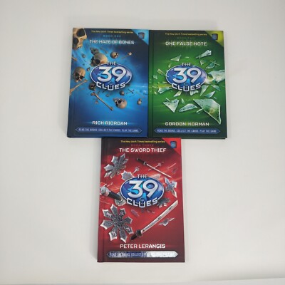 The 39 Clues The Maze of Bones, One False Note, The Sword Thief w/Cards ...