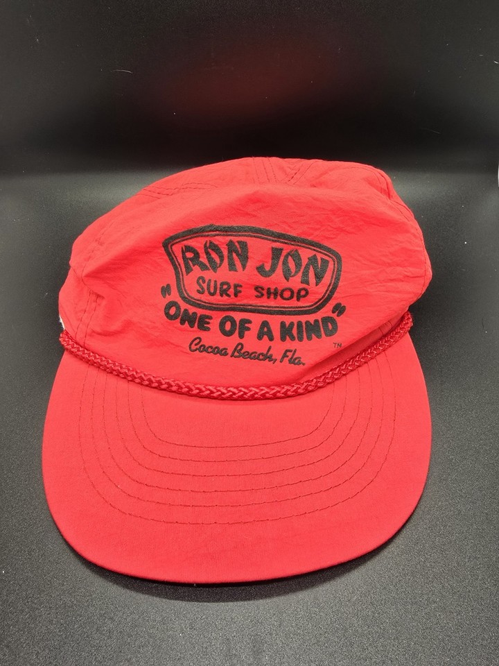Vintage Rare Ron Jon Surf Shop Surfer Hair Red SnapBack Rope Hat Adult ...